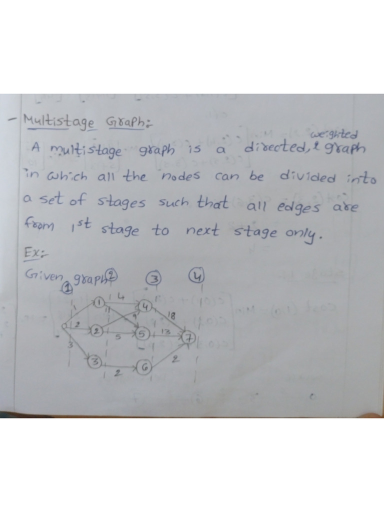 Multistage Graph Unit 3 | PDF