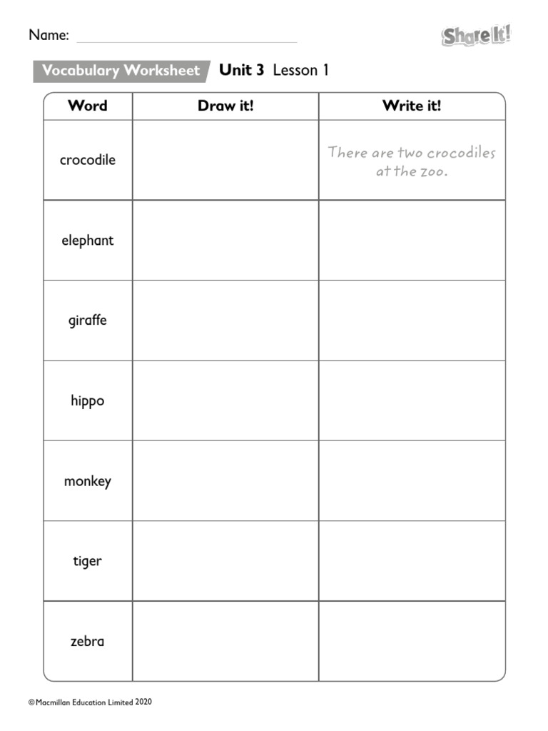 SI TRC2 U3 Les1 Vocabulary | PDF