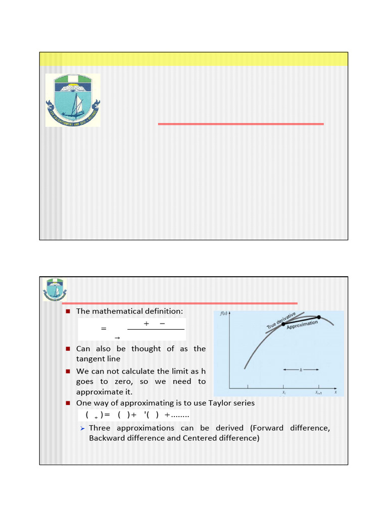 Numerical Differentiation Methods | PDF | Finite Difference ...