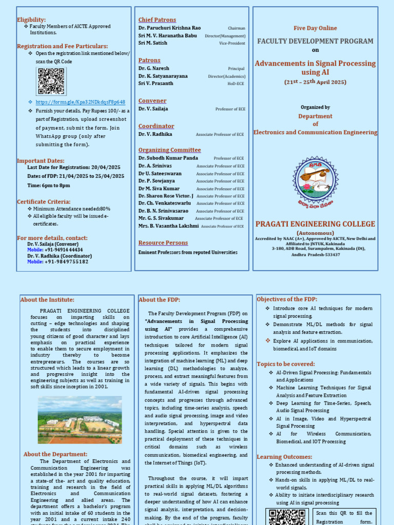 ECE FDP Brochure 21-04-2025 To 25-04-2025 | PDF | Artificial Intelligence | Intelligence (AI ...
