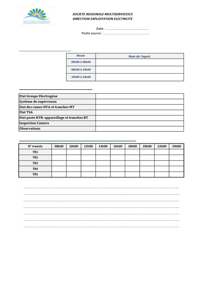 Fiche de contrôle poste source | PDF