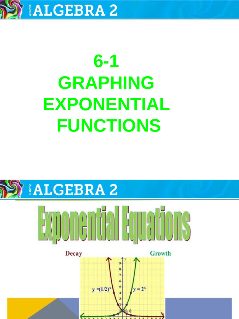 6-1lesson Presentation Graphing Exponential Functions | PDF | Exponential Function | Function ...