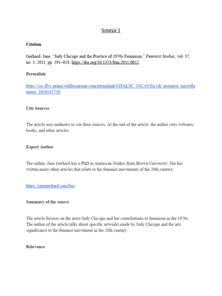 Credible Source Sheet | PDF