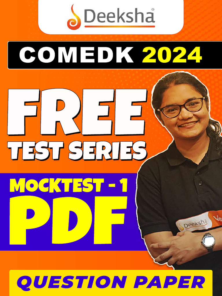 COMEDK 2024 Mock Test 1 Question Paper PDF | PDF | Acid | Ester