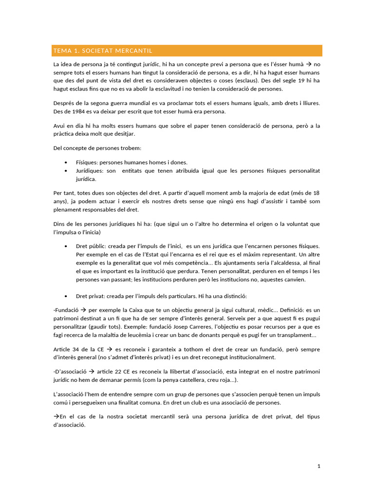 SOCIETAT MERCANTIL derecho mercantil ade ub | PDF