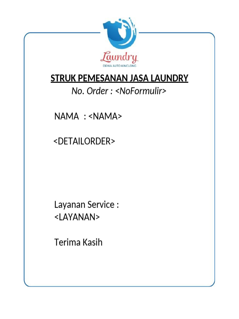 Panduan Pemesanan Jasa Laundry | PDF