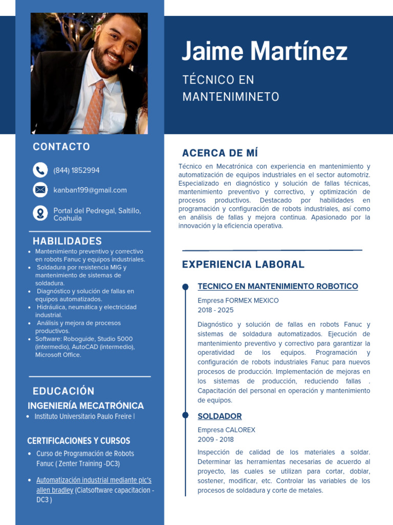 CV Jaime MTZ | PDF | Soldadura | Construcción
