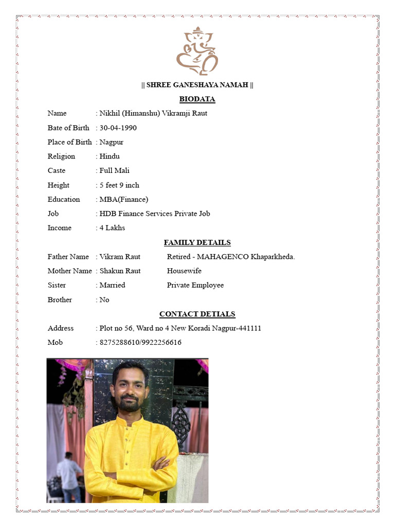 New Syle Coloured Best Biodat | PDF