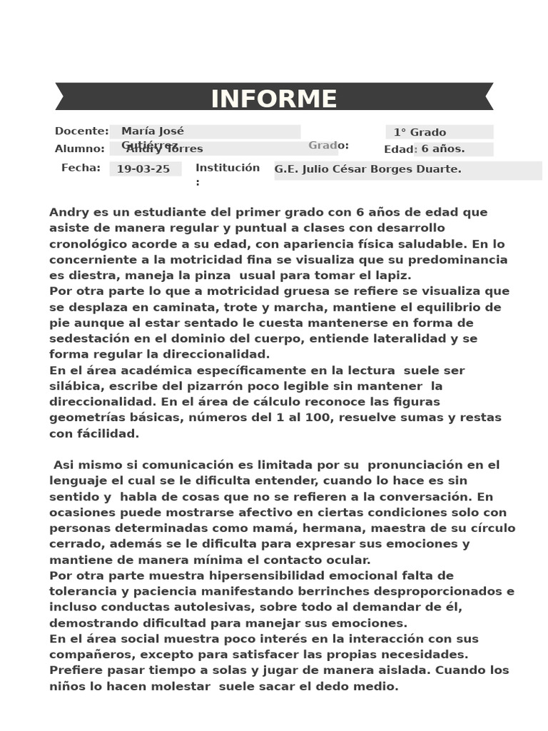 Informe Andry Torres | PDF