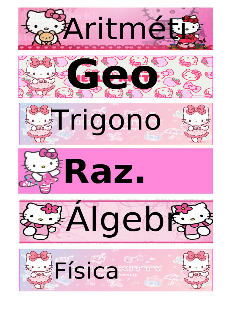 Etiquetas Hello Kity | PDF