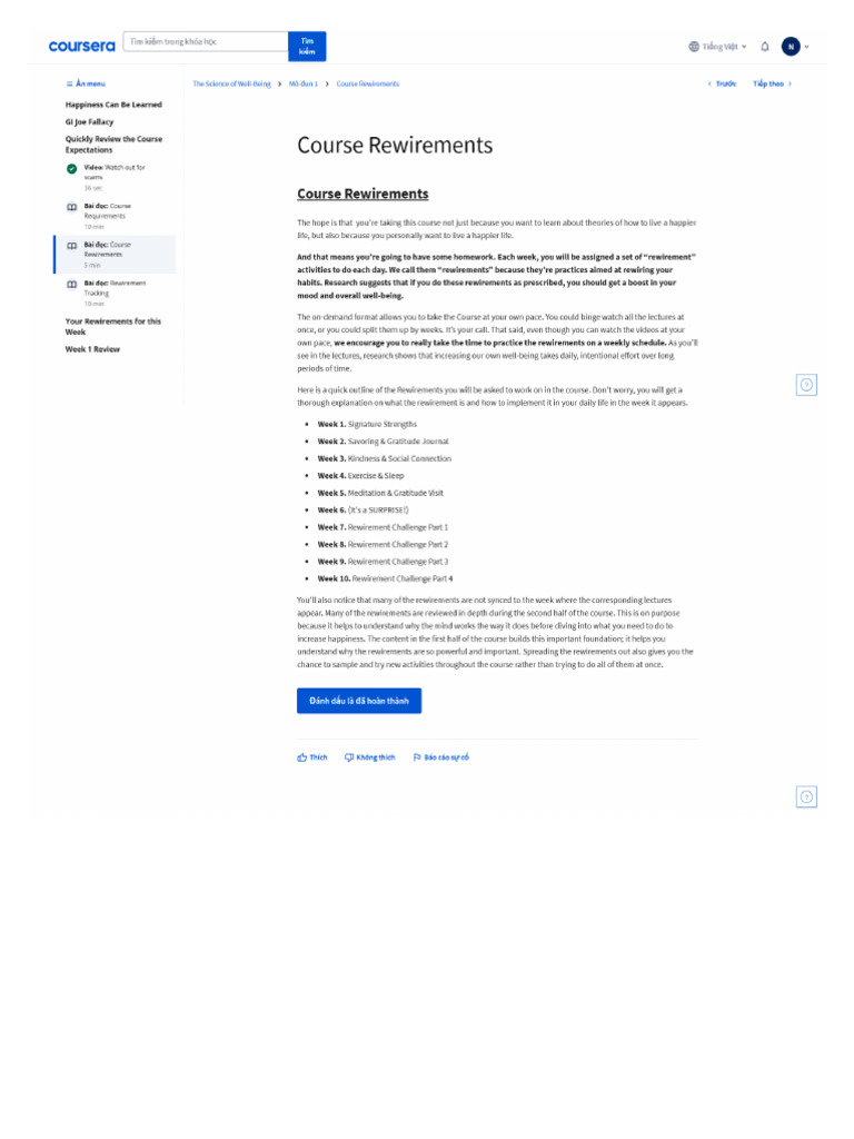 Screencapture Coursera Org Learn The Science of Well Being Supplement dt5Mt Course Rewirements ...