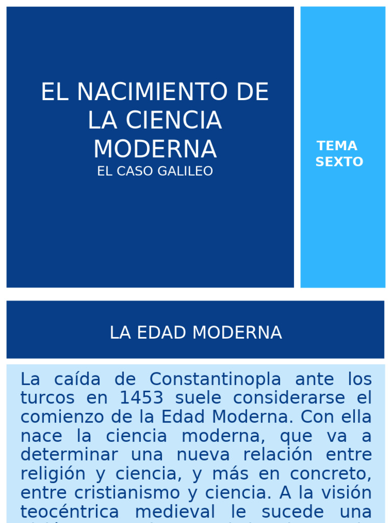 Galileo y el Nacimiento de la Ciencia Moderna | PDF | Galileo Galilei ...
