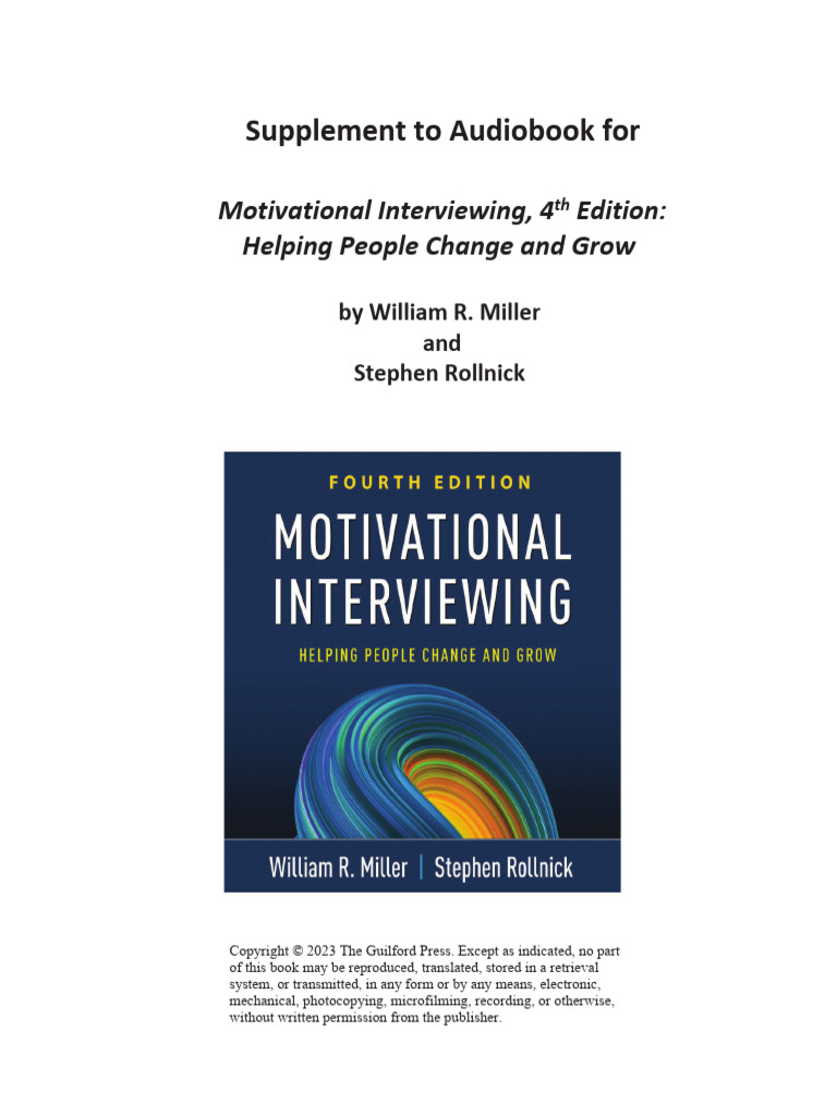 Motivational Interviewing | PDF | Psychotherapy | Psychological Trauma
