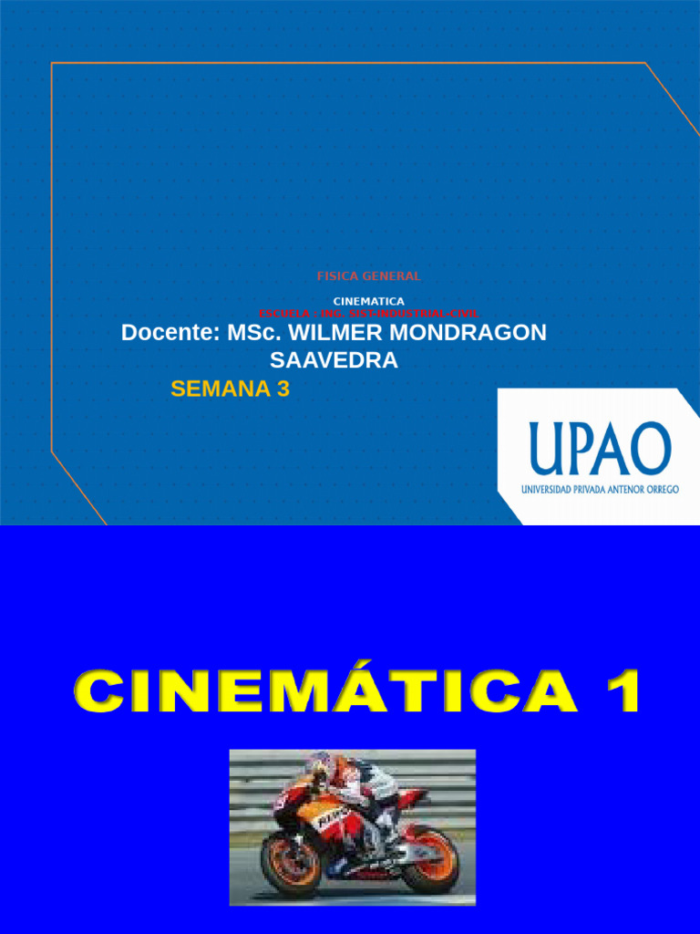 Cinematica Fisica General (1) | PDF | Cinemática | Velocidad