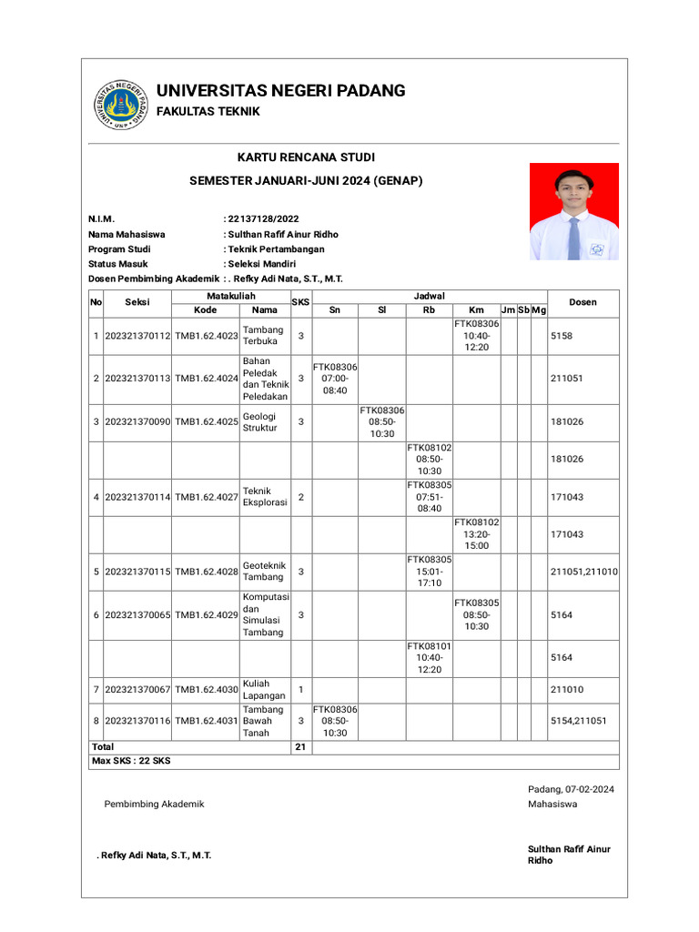 Cetak Kartu Rencana Studi (6) | PDF