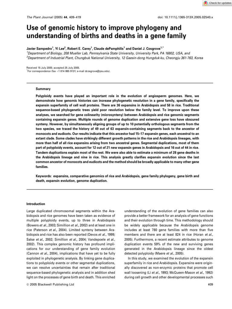 The Plant Journal - 2005 - 15 - 17 | PDF | Gene Duplication ...