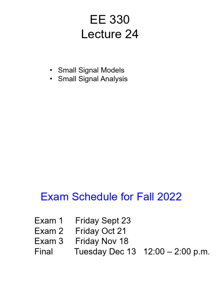 EE 330 Lect 24 Fall 2022 | PDF | Electrical Network | Nonlinear System