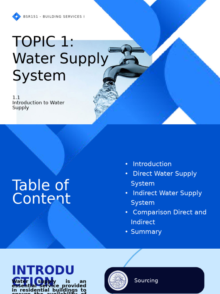 1.1 Introduction To Water Supply | PDF | Water Supply | Water