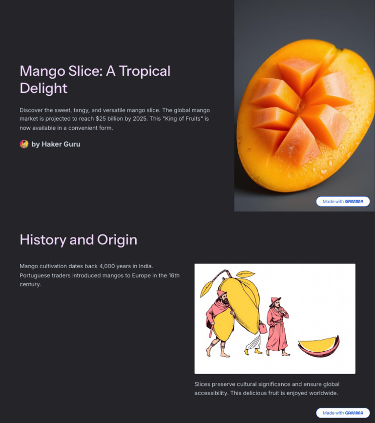 Mango Slice A Tropical Delight | PDF