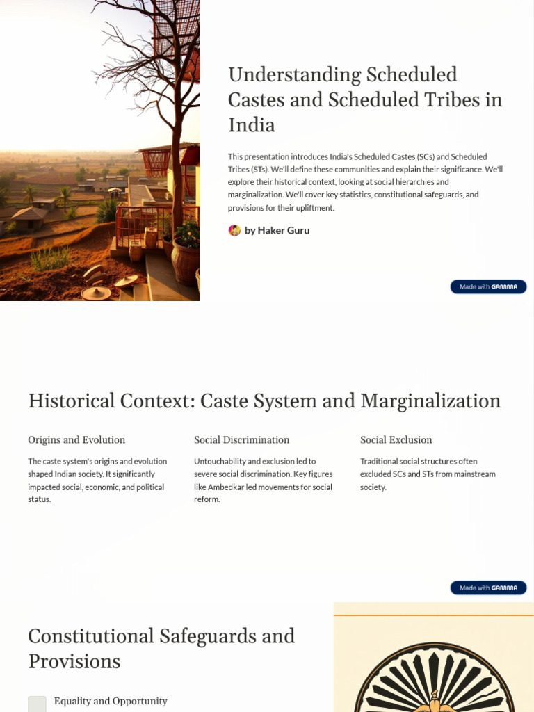 Understanding Scheduled Castes and Scheduled Tribes in India | PDF ...