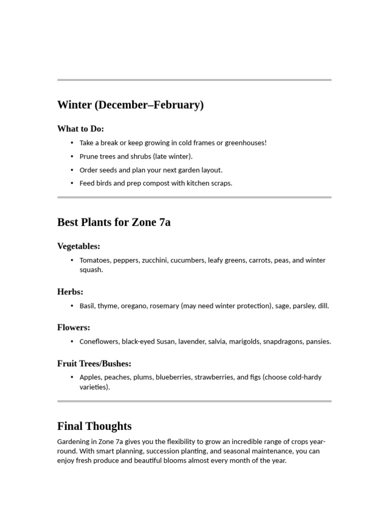 Gardening Zone 7a | PDF