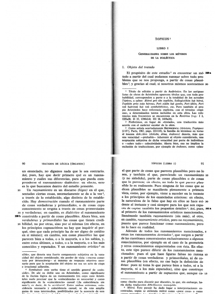 Aristóteles - Tópicos I | PDF