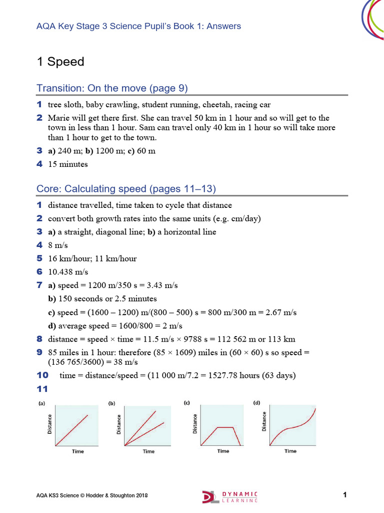 Aqa Ks3 Science 1 Answers | PDF | Voltage | Weight