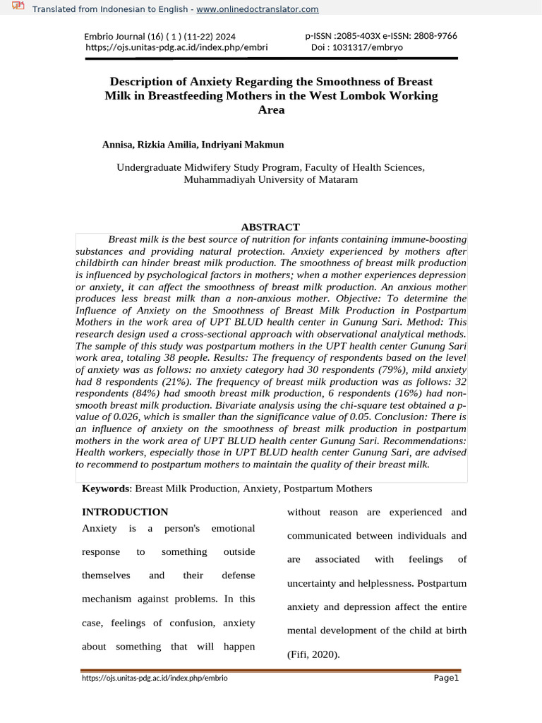 Journal Publikasi Ilmiah - Id.en | PDF | Breastfeeding | Breast Milk