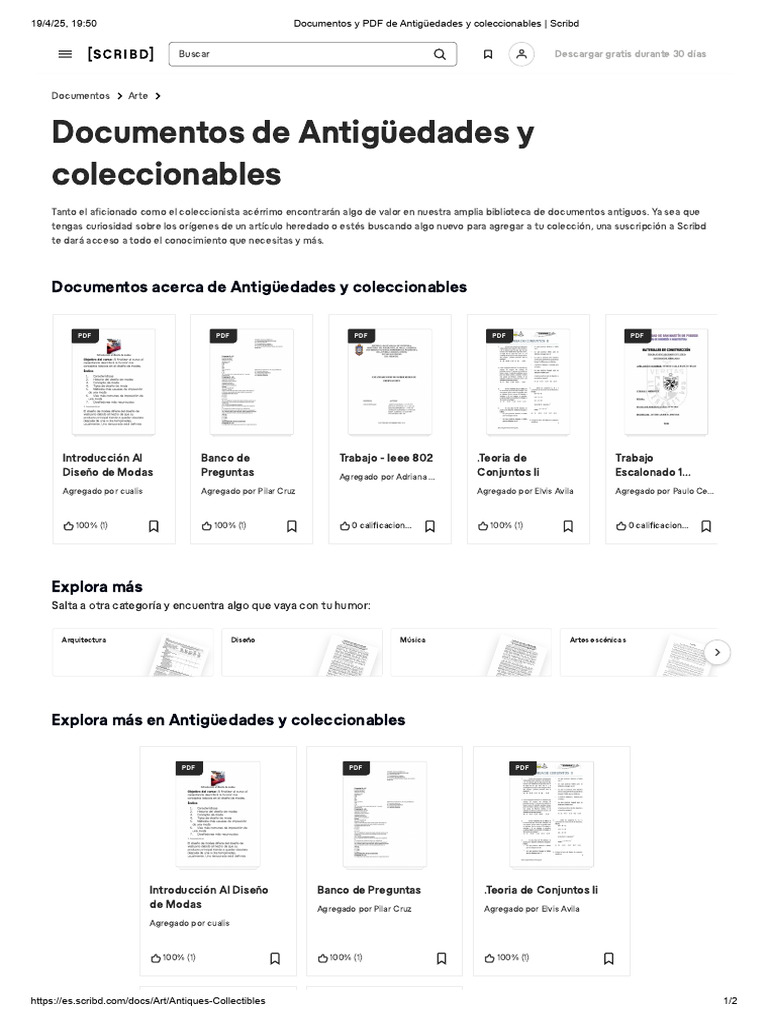 Documentos y PDF de Antigüedades y Coleccionables - Scribd | PDF | Scribd