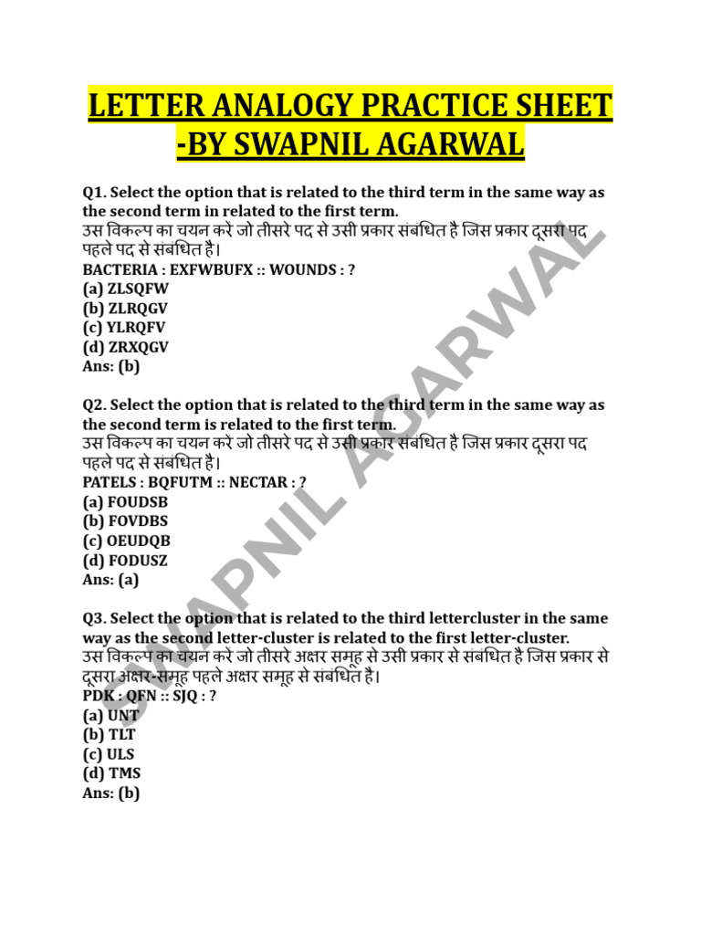 Letter Analogy - Telegram | PDF