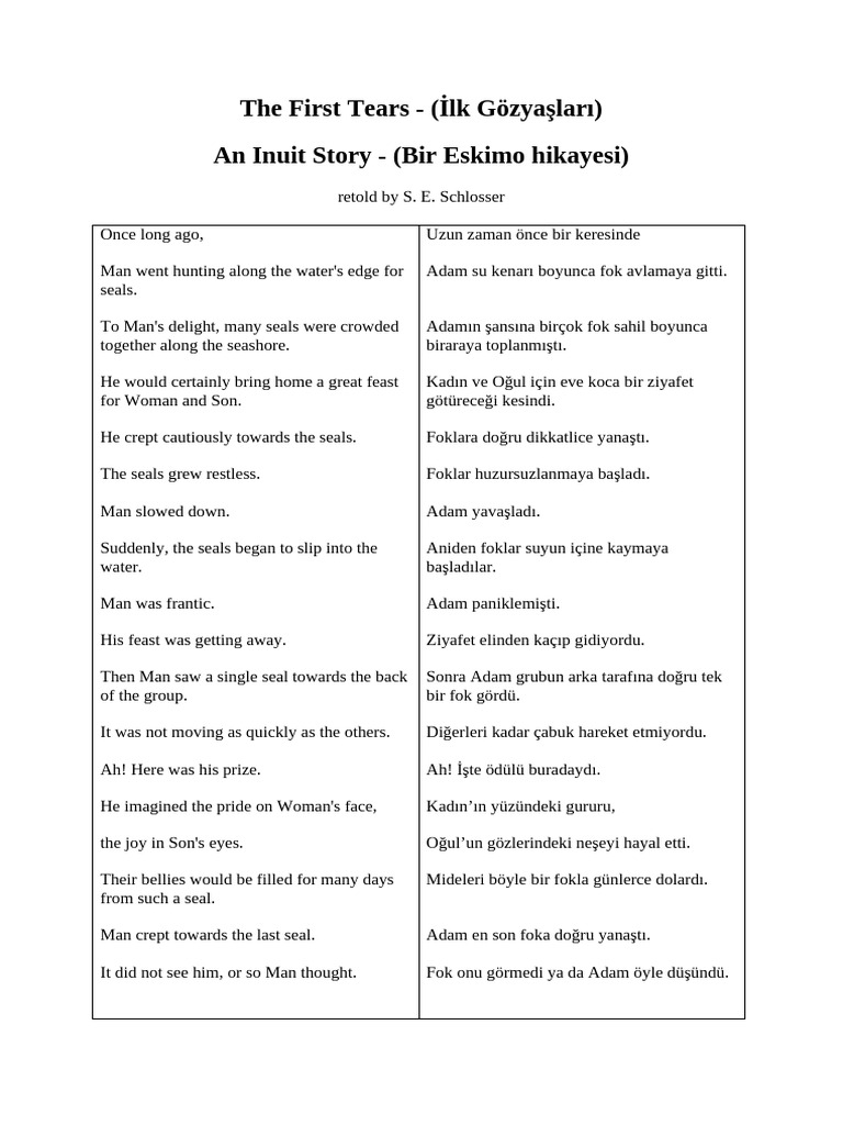 The-First-Tears-An-Eskimo-Story | PDF