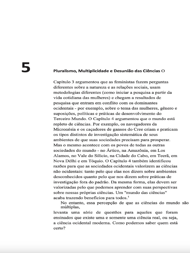 S Harding, Cap 5, Objetividade e diversidade | PDF