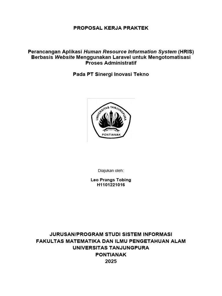 Proposal KP Sintech | PDF