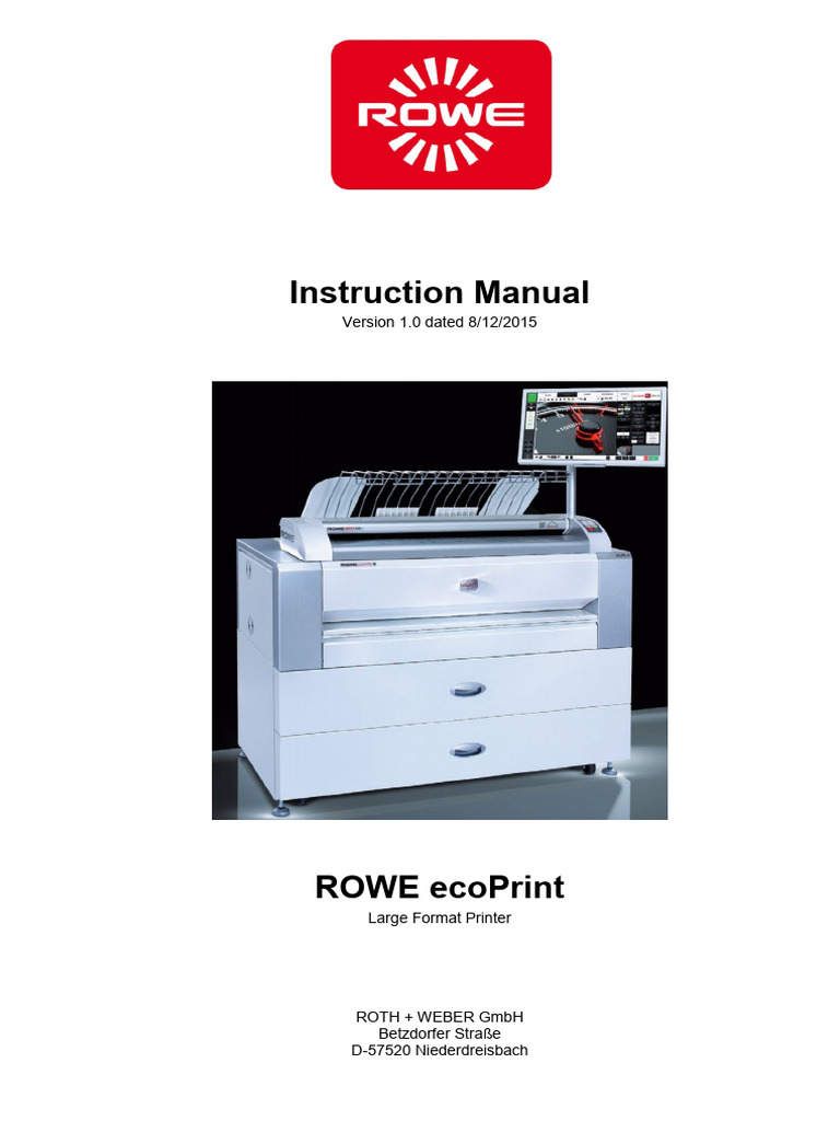ROWE EcoPrint Operating Manual 1.0 en | PDF | Safety | International ...