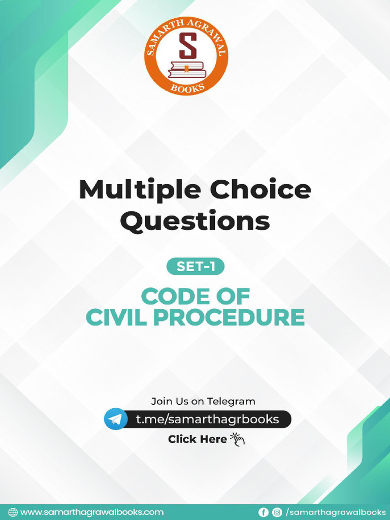 MCQ On CPC-SET 1 - Samarth - Agrawal - Books | PDF