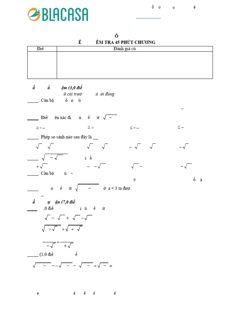 Buoi 9 Kiem Tra Chuong I He Thong Ly Thuyet Va Cac Dang Bai Tap Cua Chuong | PDF