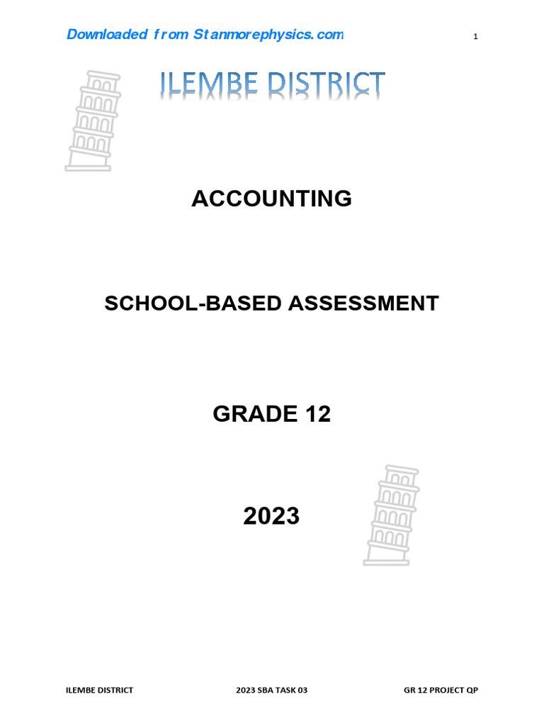 KZN Accounting Grade 12 Project 2023 TERM 2 QP Only | PDF | Audit | Revenue