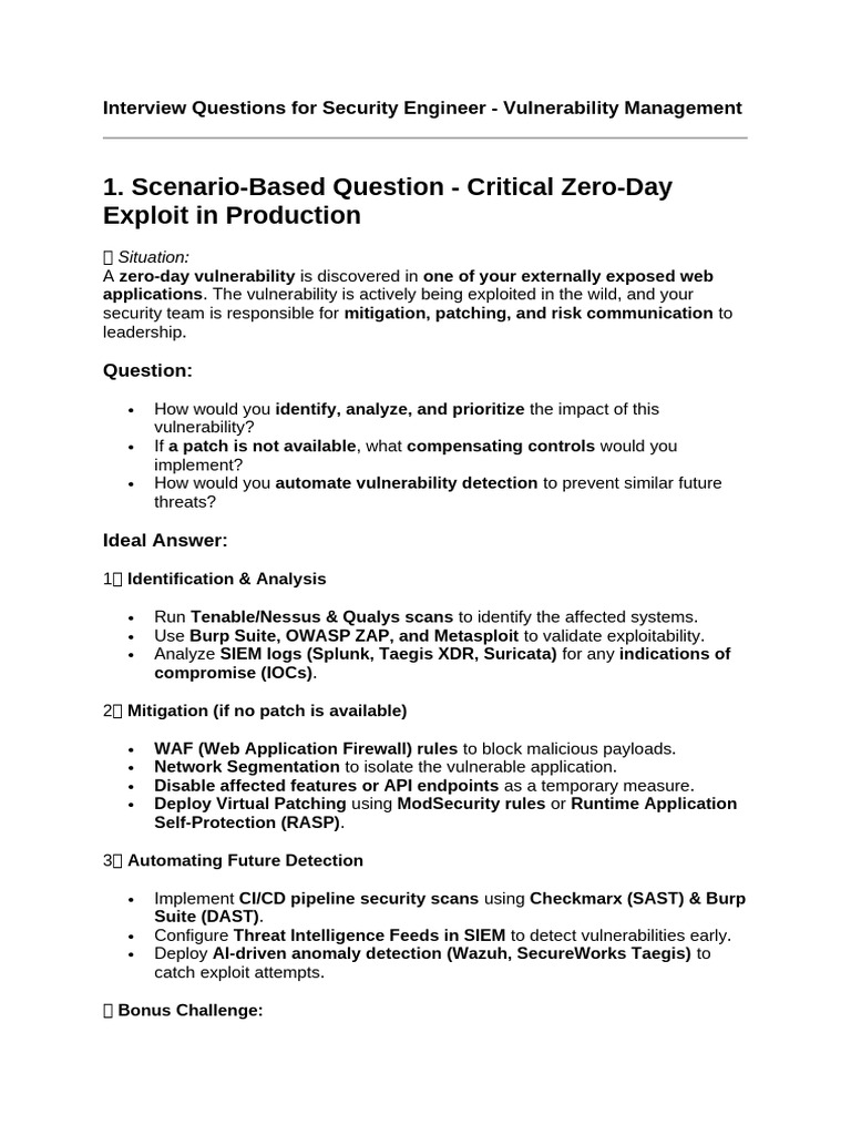 Interview Data Vulnerability Management | PDF | Security | Computer Security