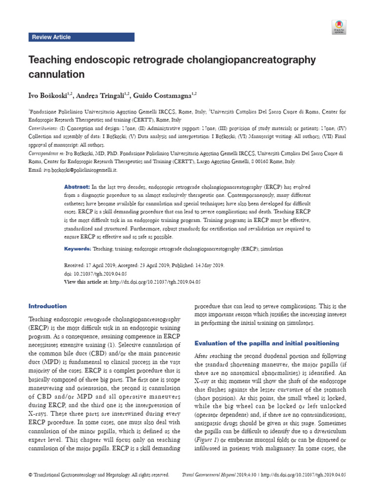 Teaching ERCP Cannulation | PDF | Gastroenterology | Stent