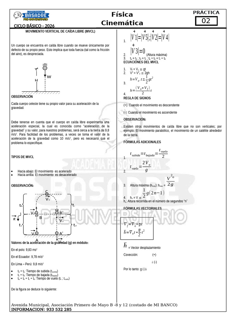 Práct. 02 Física | PDF | Cinemática | Aceleración