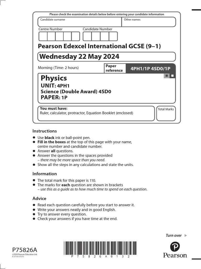 Edexcel IGCSE Physics Exam Paper 2024 | PDF | Neutron | Atomic Nucleus