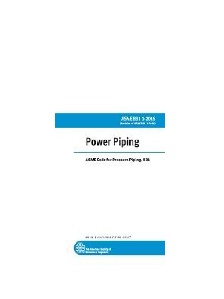 ASME B31 1 2016 Power Piping ASME Code For Pressure Piping B31 1st ...