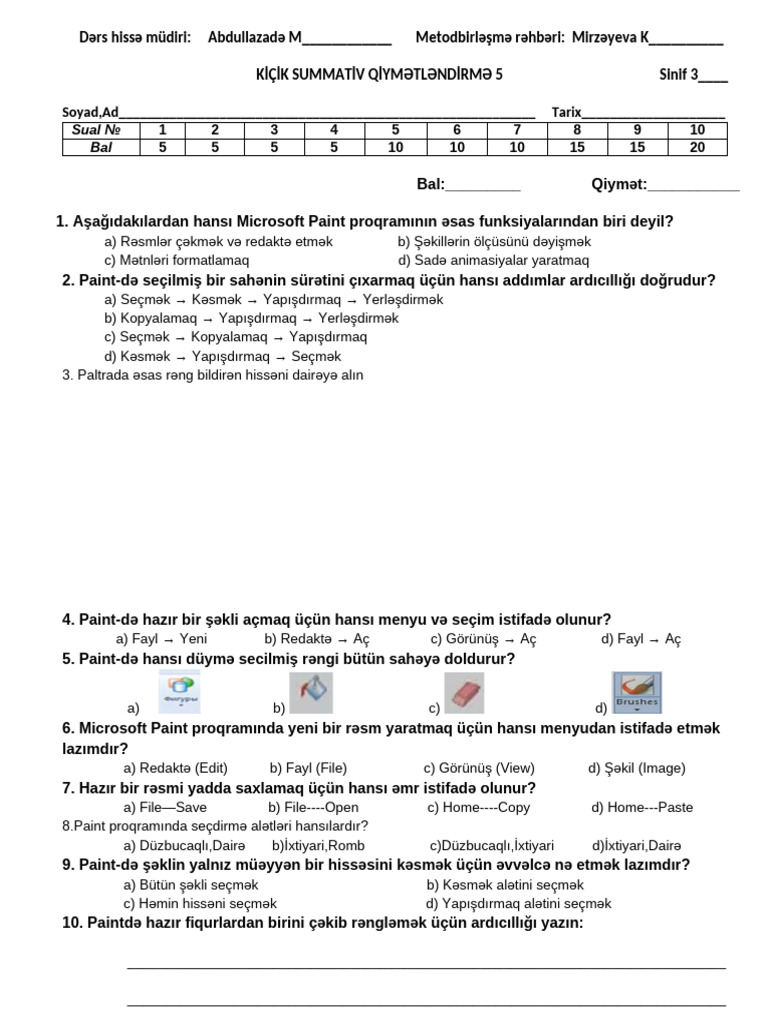 KSQ 5 (3cü sinif) | PDF