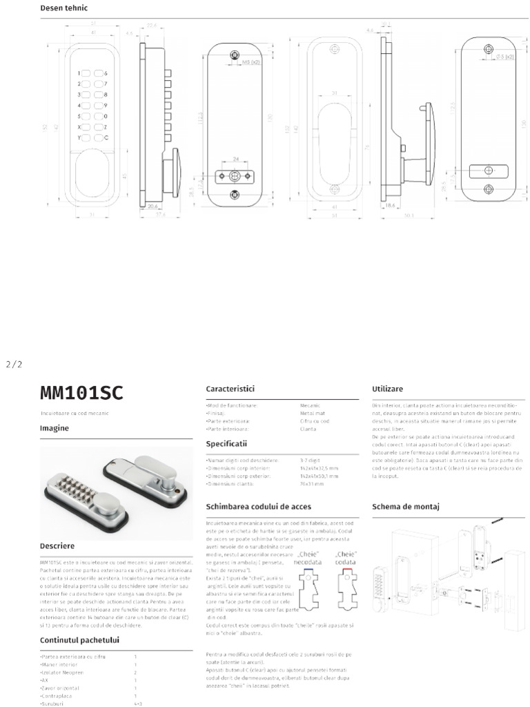 Yala Mecanica Cu Cod Mecanic MM102SC | PDF
