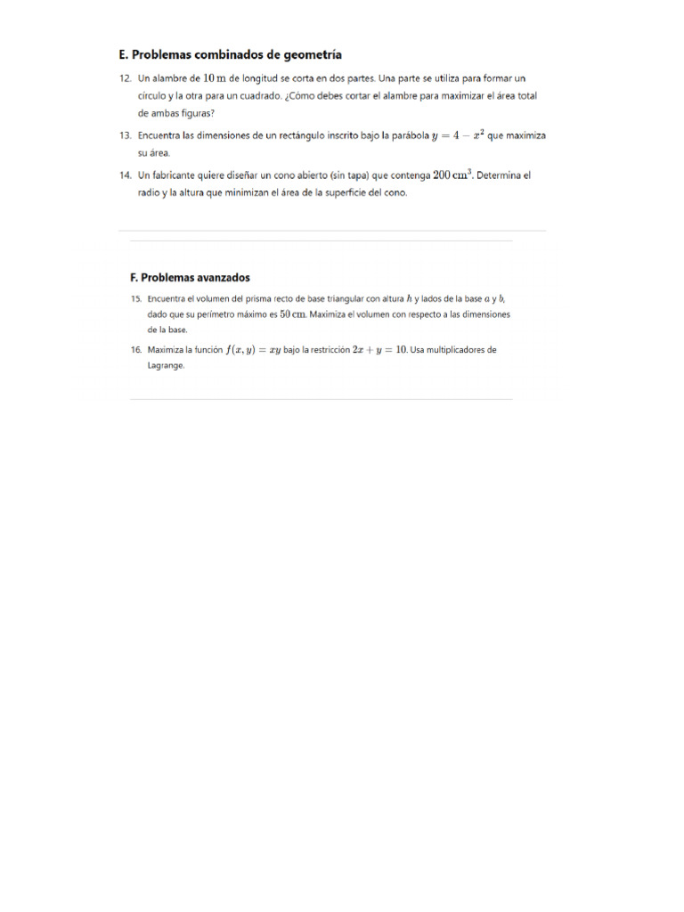 Ejer MAXIMOS Y MINIM | PDF