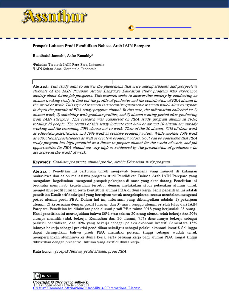 Edit+4 Prospek+Lulusan+Prodi+Pendidikan+Bahasa+Arab+IAIN+Parepare Raudhotul+Jannah | PDF