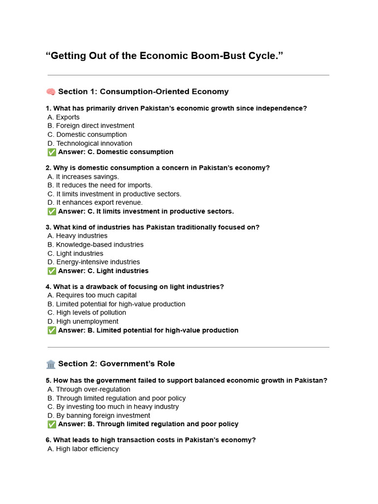 Getting Out of Boom Bust Cycle | PDF | Government Budget Balance ...