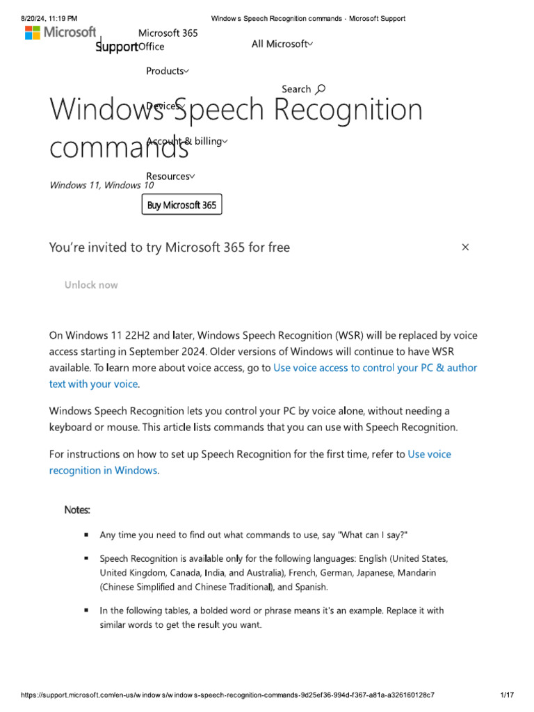 Voice Commands | PDF