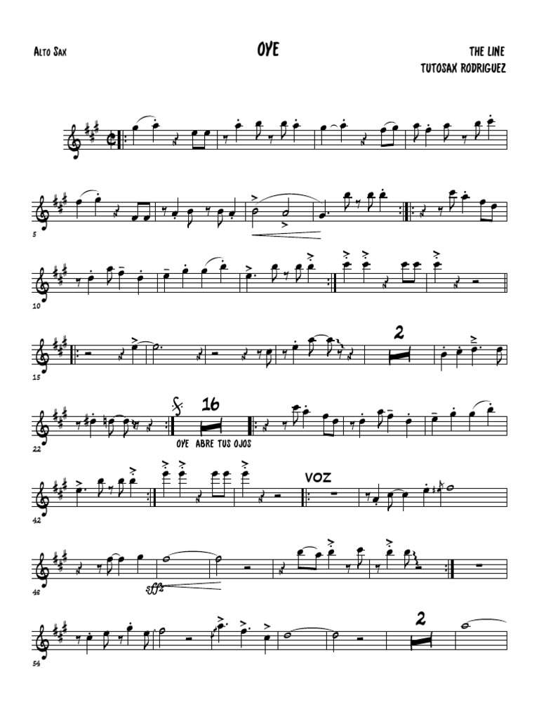 Oye - Saxo Alto | PDF