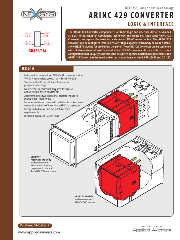 DS-4291M-17 ARINC 429 Converter Datasheet | PDF | Electronic Circuits | Relay